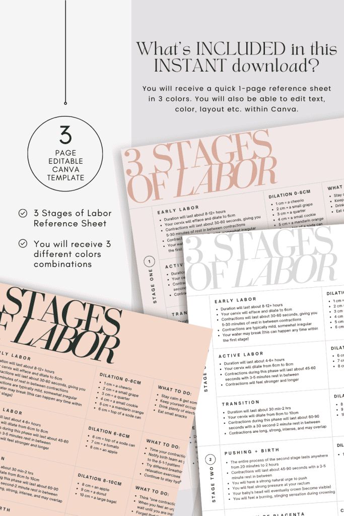 Stages Of Labor Cheat Sheet Pdf | Bloom Birth Studio